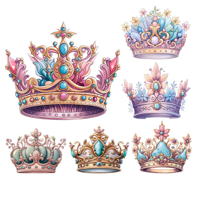 Gorgeous Gemstone Dream Crown DTF Thermo Sticker Decals Heat Transfer ...