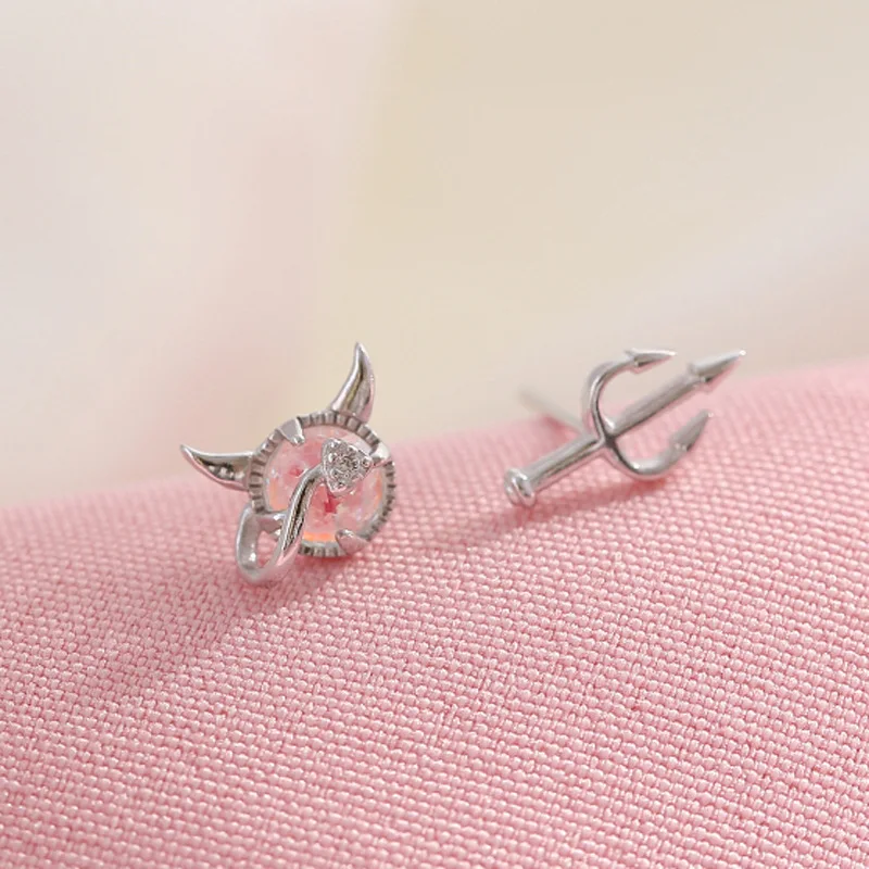 Creative-Design-Colourful-Trendy-Zirconia-Little-Devil-Stud-Earring ...