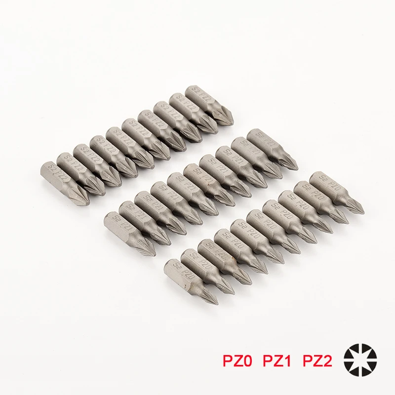 10pcs-PZ0-PZ1-PZ2-Pozi-Screwdriver-Bits-1-4-6-35mm-Hex-Shank-25mm-S2 ...