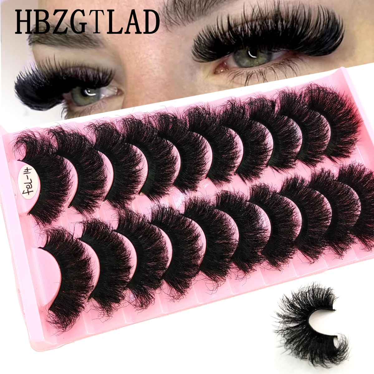 HBZGTLAD New 10 pairs of artificial mink eyelashes 5D dramatic handmade ...