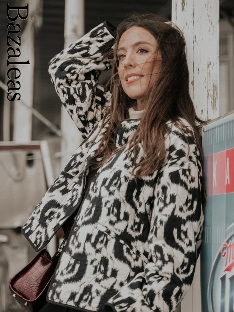 2024-Store-Traf-women-s-Autumn-Winter-Animal-Printed-Cotton-Jacket-Warm ...