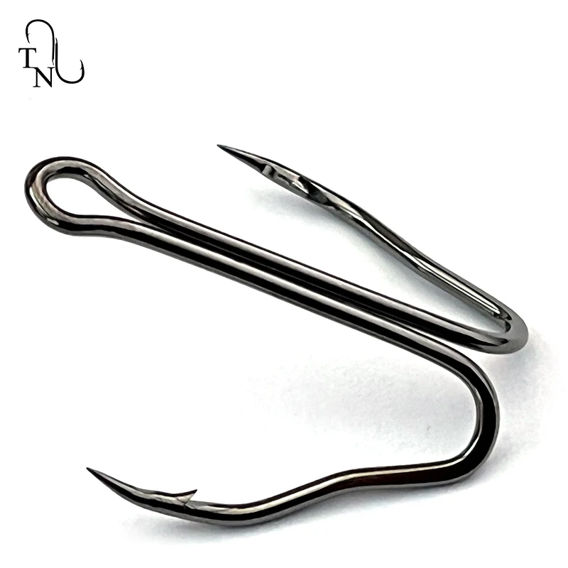 TN112 10PCS 3551 High Quality Double Fishing Hook Hight Carbon Steel ...