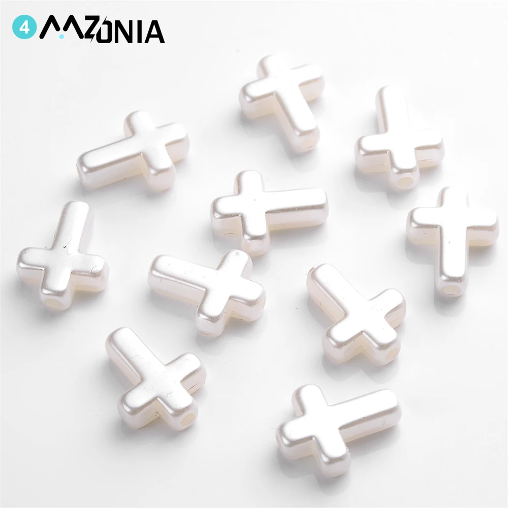 50pcs-12x15mm-Natural-Mother-of-Pearl-White-Cross-Shape-Acrylic-Beads ...