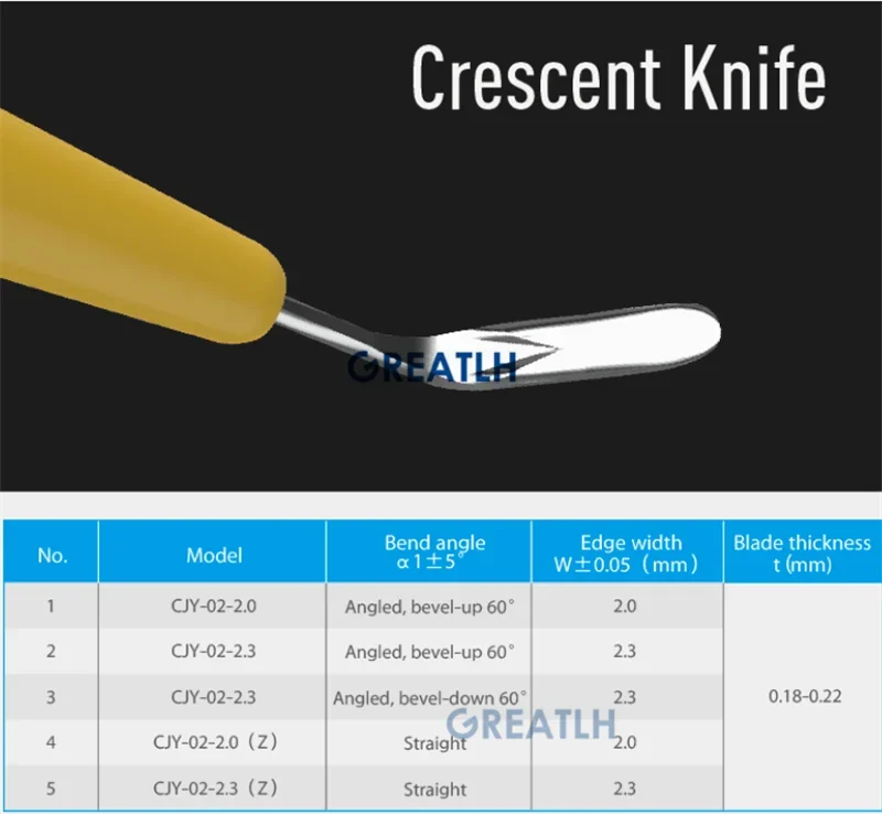 1pcs Disposable Surgical Blades Crescent Knife Ophthalmic for Scleral ...