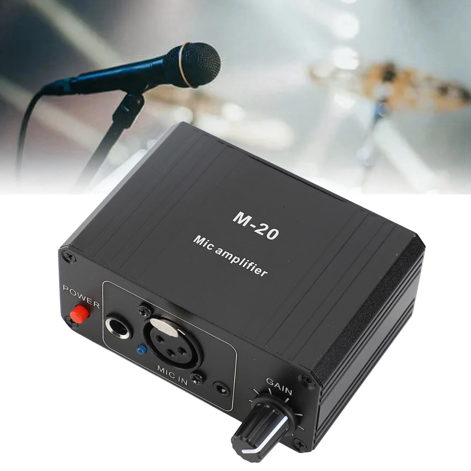 Microphone Preamp 48V Phantom Power XLR Output Mic Preamp Low Noise ...