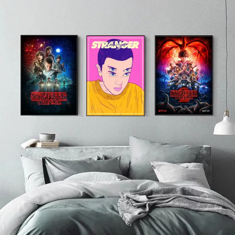 HOT TV stranger things Poster wallpaper decor living room bar ...