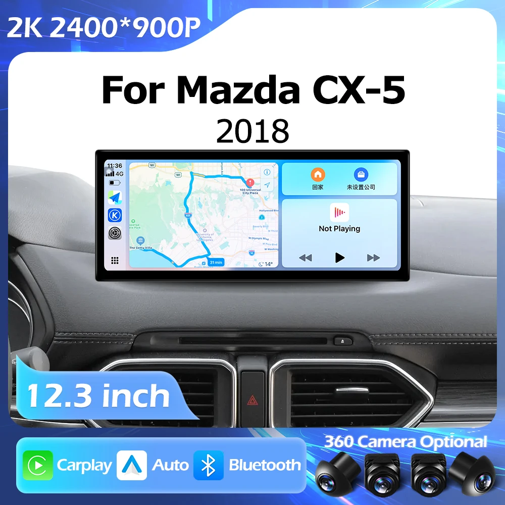 Android OS Bluetooth 12.3 inch For Mazda CX-5 2018 Car Radio Multimedia ...