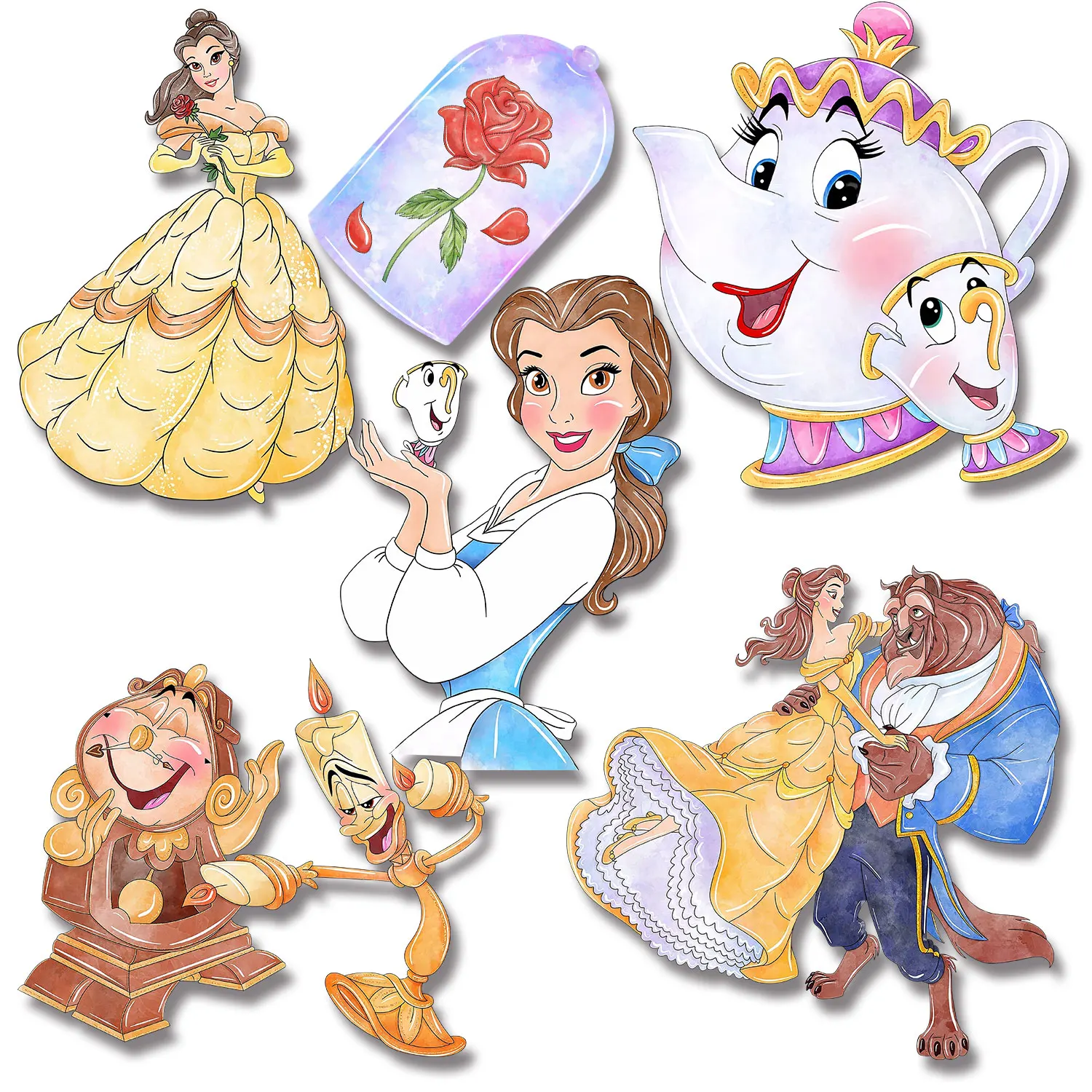 Beauty-and-the-Beast-Belle-s-Tales-of-Friendship-Iron-on-Transfers-for ...