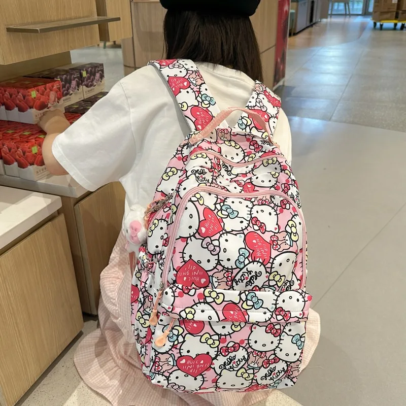 New-Hello-Kitty-Women-High-Capacity-Waterproof-Nylon-College-Backpack ...