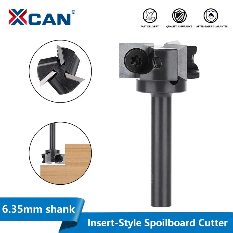 XCAN 3 Flute Spoilboard Surfacing Router Bit 1/4 Shank Wood Planer Bit ...