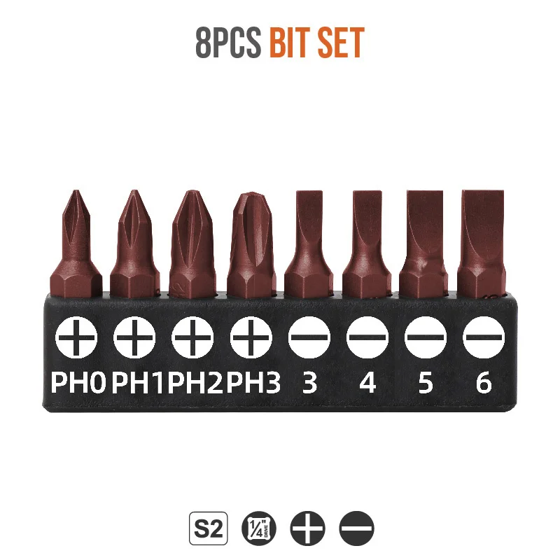 8-24-33pc-25mm-S2-Screwdriver-Bits-Pozi-Phillips-Slotted-Tamper-Proof ...