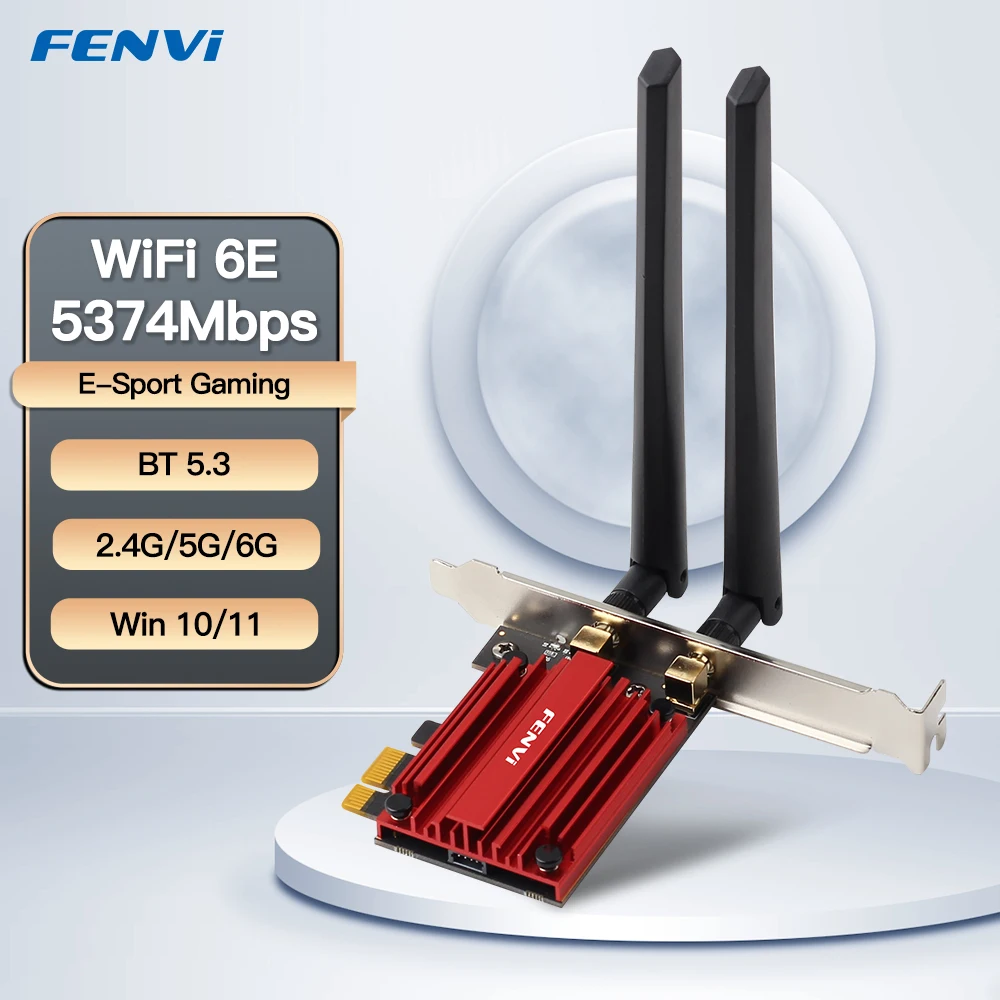 WiFi 6E 5374Mbps Intel AX210 para Bluetooth 5,2 802.11AX 2,4G/5G/6Ghz, adaptador PCIE ...