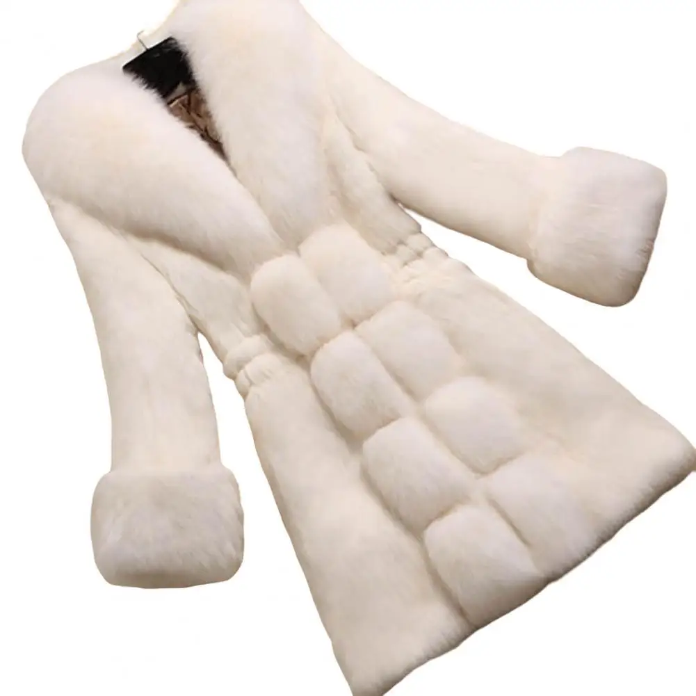 Jackets-Women-Faux-Fox-Fur-Collar-Coats-V-Neck-Solid-Full-Sleeve-Casual ...