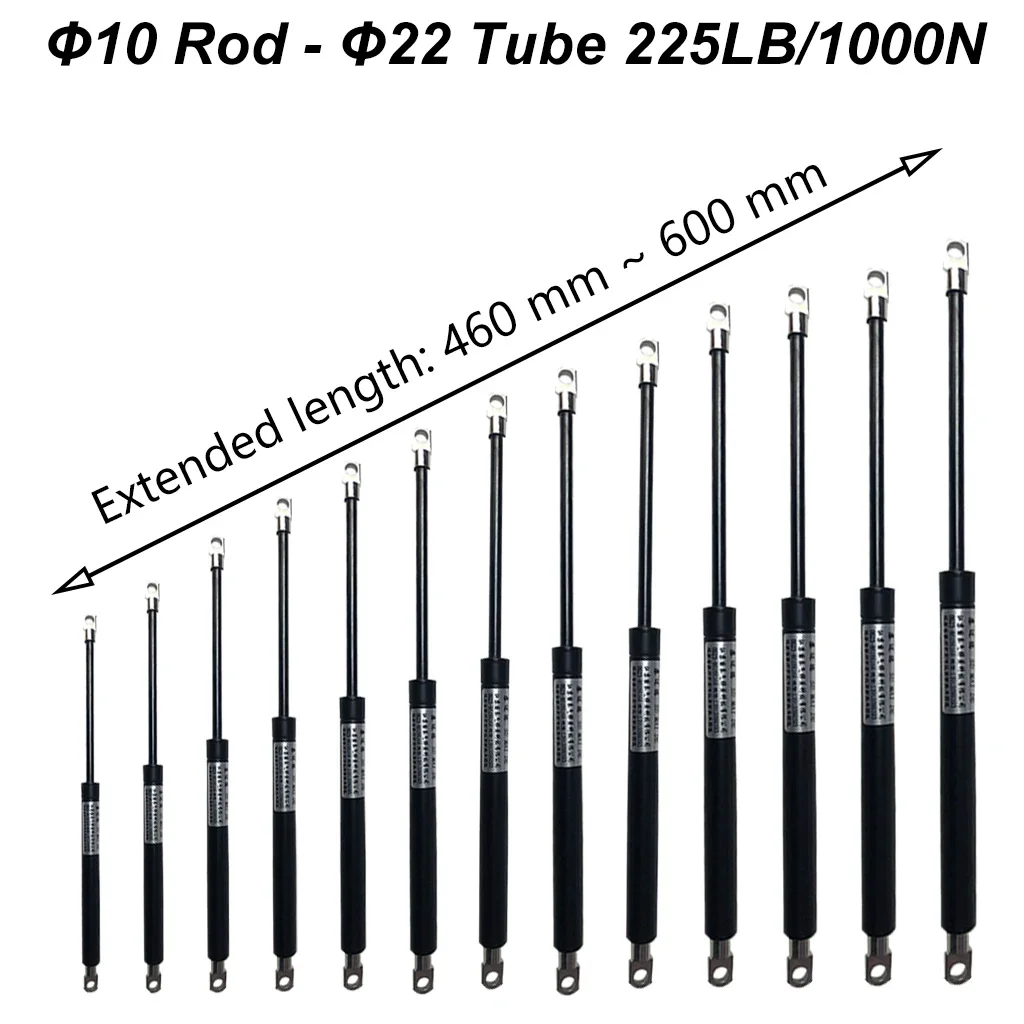 1PC 1000N/225LB 460-600mm Universal Gas Strut Eyelet Endings Lift ...