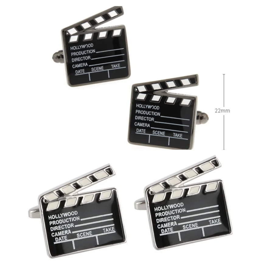 10pairs/lot Hollywood Film Clapperboard Cufflinks Gunblack/Silver Color ...