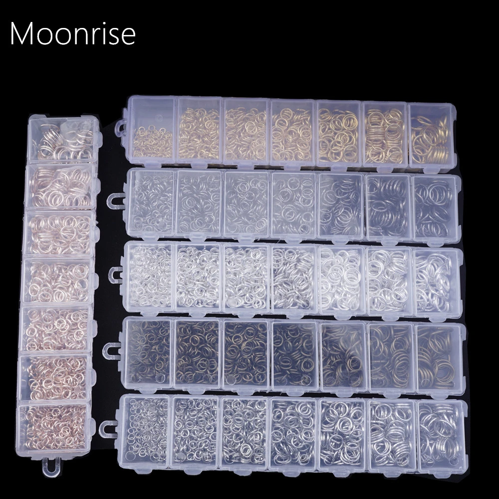 900 Pcs Alloy Open Jump Rings Mixed 3mm 4mm 5mm 6mm 7mm 8mm 10mm Split ...