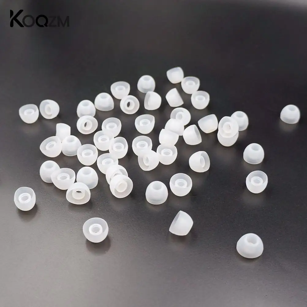 50Pcs-11mm-Transparent-White-Soft-Silicone-Ear-Tip-Cover-Replacement ...