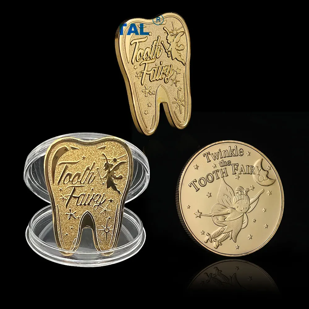 Dental-Creative-Tooth-Fairy-Shape-Commemorative-Coin-Gold-Plated ...