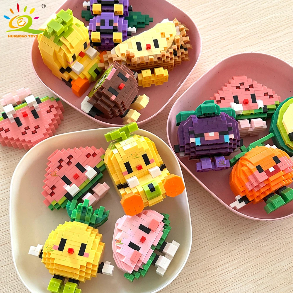 HUIQIBAO-Mini-Cute-Delicious-Fruit-Micro-Building-Blocks-3D-Diamond-Model-Food-Bricks-DIY-City ...