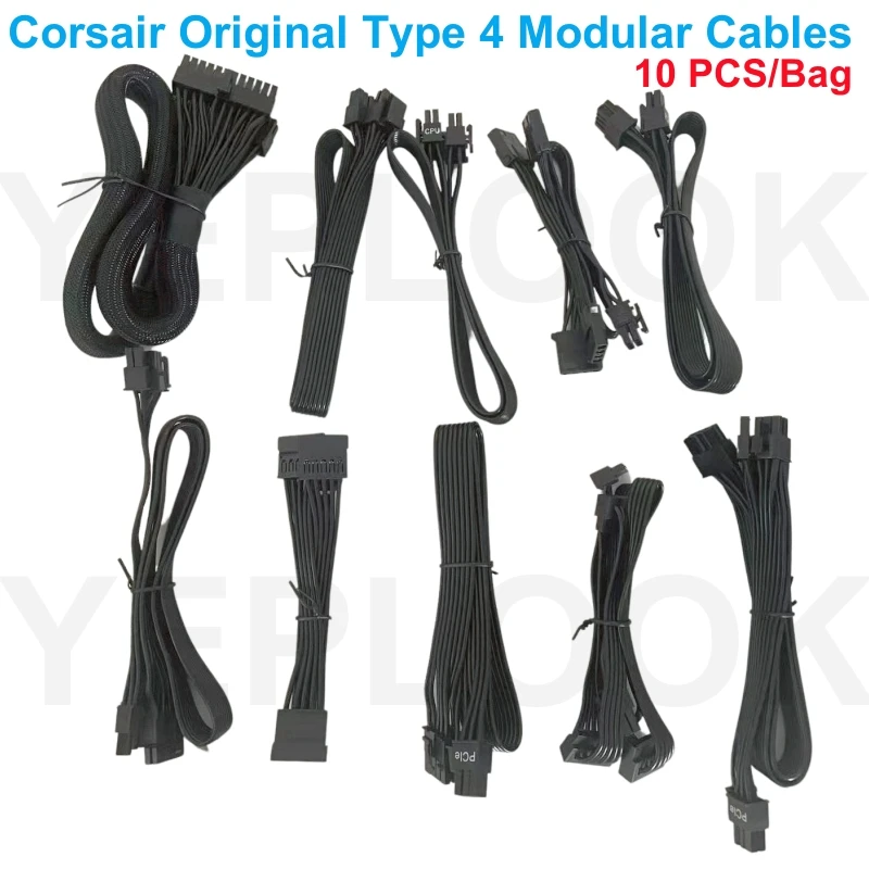10PCS-Set-Original-CORSAIR-Type-4-Modular-Power-Cable-Kit-ATX-24Pin-CPU ...