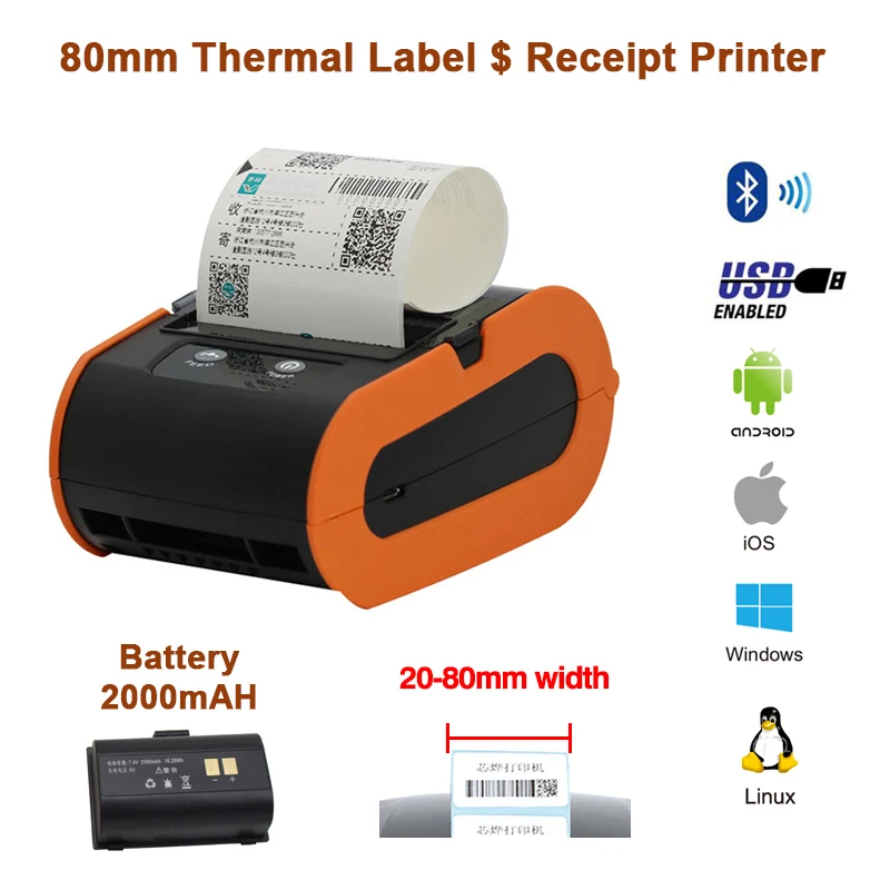 KEFAR-Mini-Portable-Wireless-label-printer-Bluetooth-Thermal-Label ...