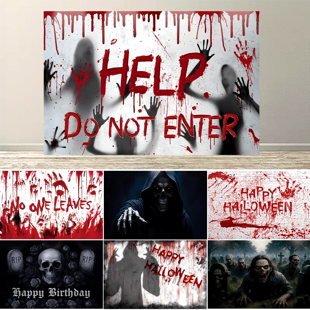 Halloween Party Background for Photography Ghost Shadow Terror Zombie ...