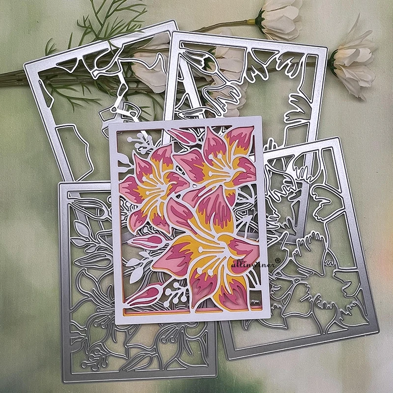 New Flower leaf frame DIY Craft Metal Cutting Die Scrapbook Embossed ...