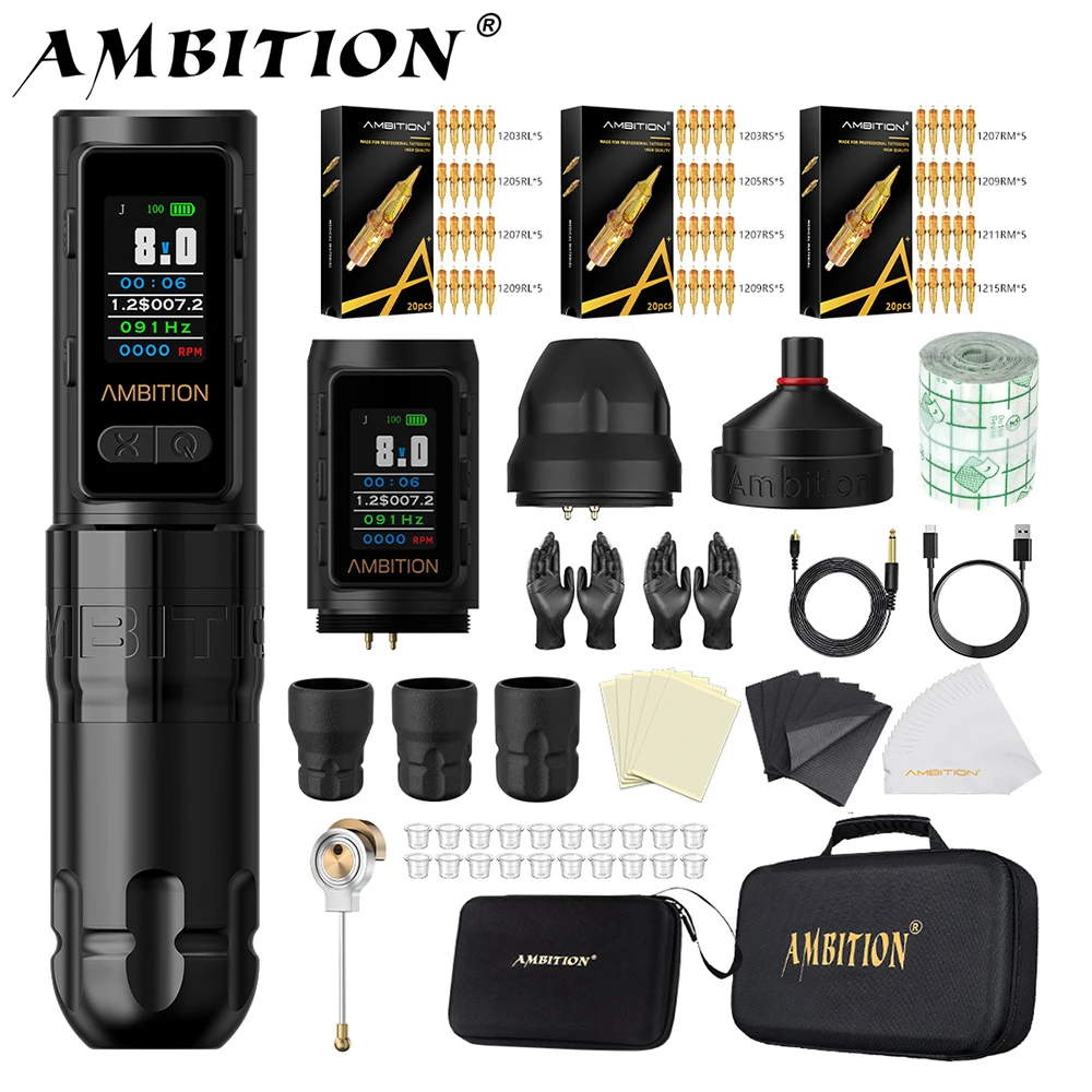 Ambition-Soldier-Max-Kit-Wireless-Tattoo-Machine-Straight-Rod-Stroke-4 ...