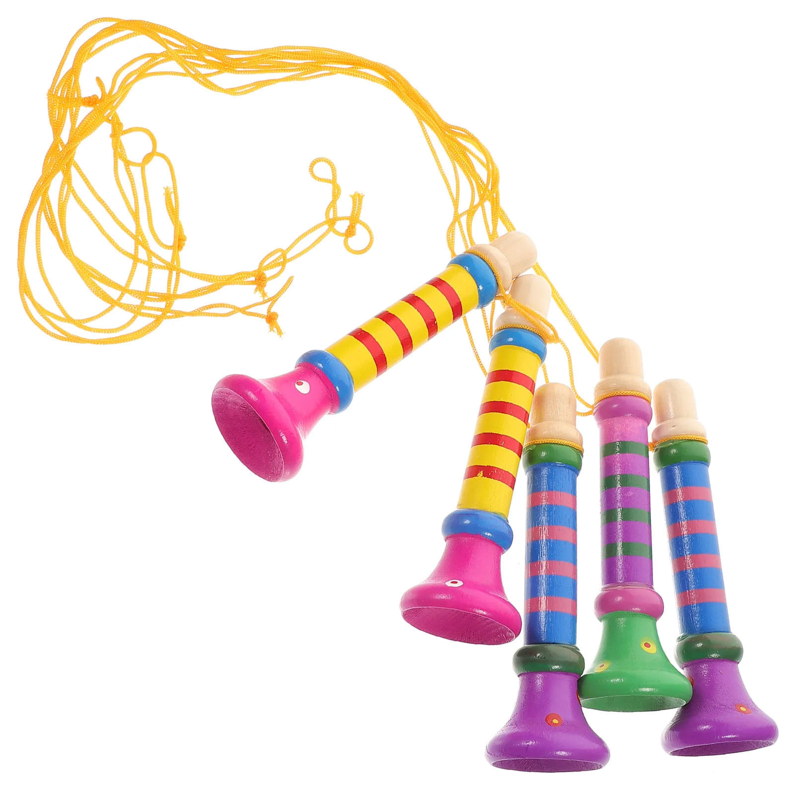 5 Pcs Wooden Small Horn Whistle Toy Toys Kids Children Whistles Flute ...
