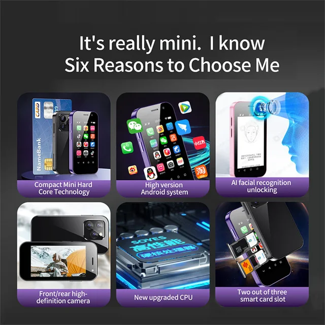 SOYES XS14 Pro Mini Smartphones 4G LTE 3GB+64GB Android 9.0 Quad Core 3 ...