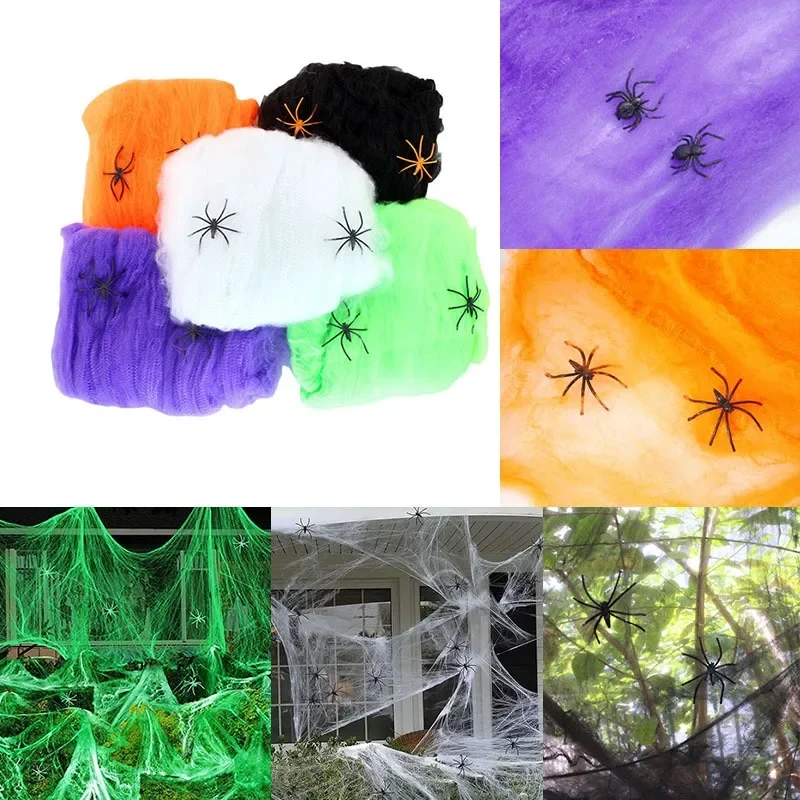 Halloween-Decoration-Spider-Cotton-Thread-Spider-Web-Party-Props ...