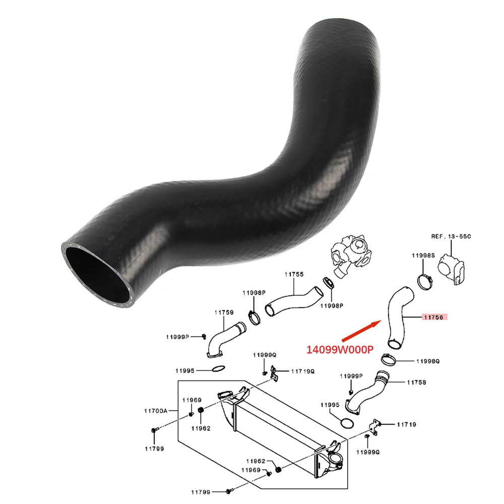 Intercooler Cooler Outlet Air Hose for Mitsubishi L200 Triton KK1T KK2T ...
