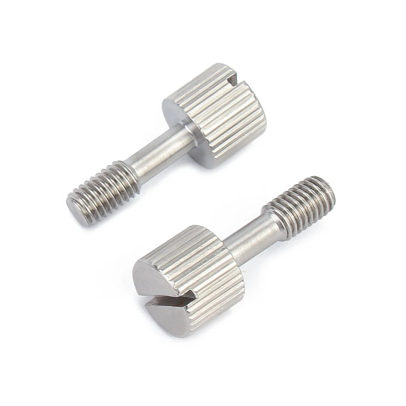 M3 M4 M5 M6 304 Stainless Steel Slotted Hand Screw Knurled Slot Head ...