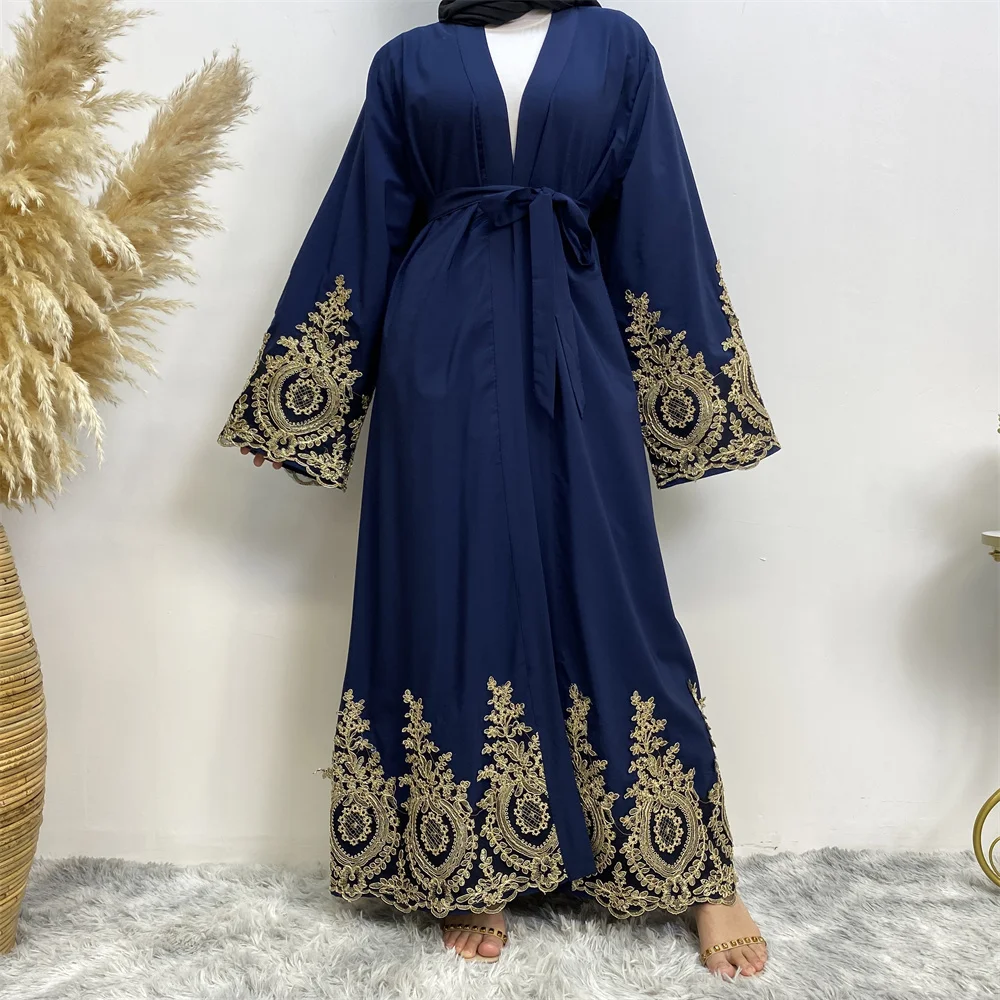 Modest Abaya Ramadan Femme Musulmane Embroidery Kimono Turkey Kaftan ...