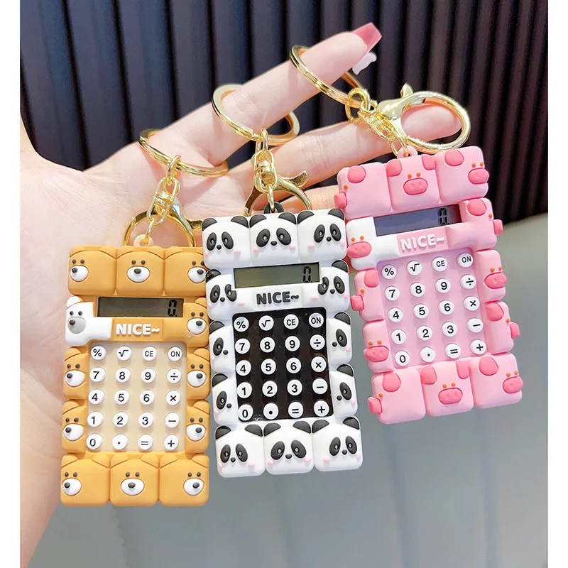 Cartoon-Animal-Cute-Pink-Pig-Square-Grid-Calculator-Key-Chain-Creative ...