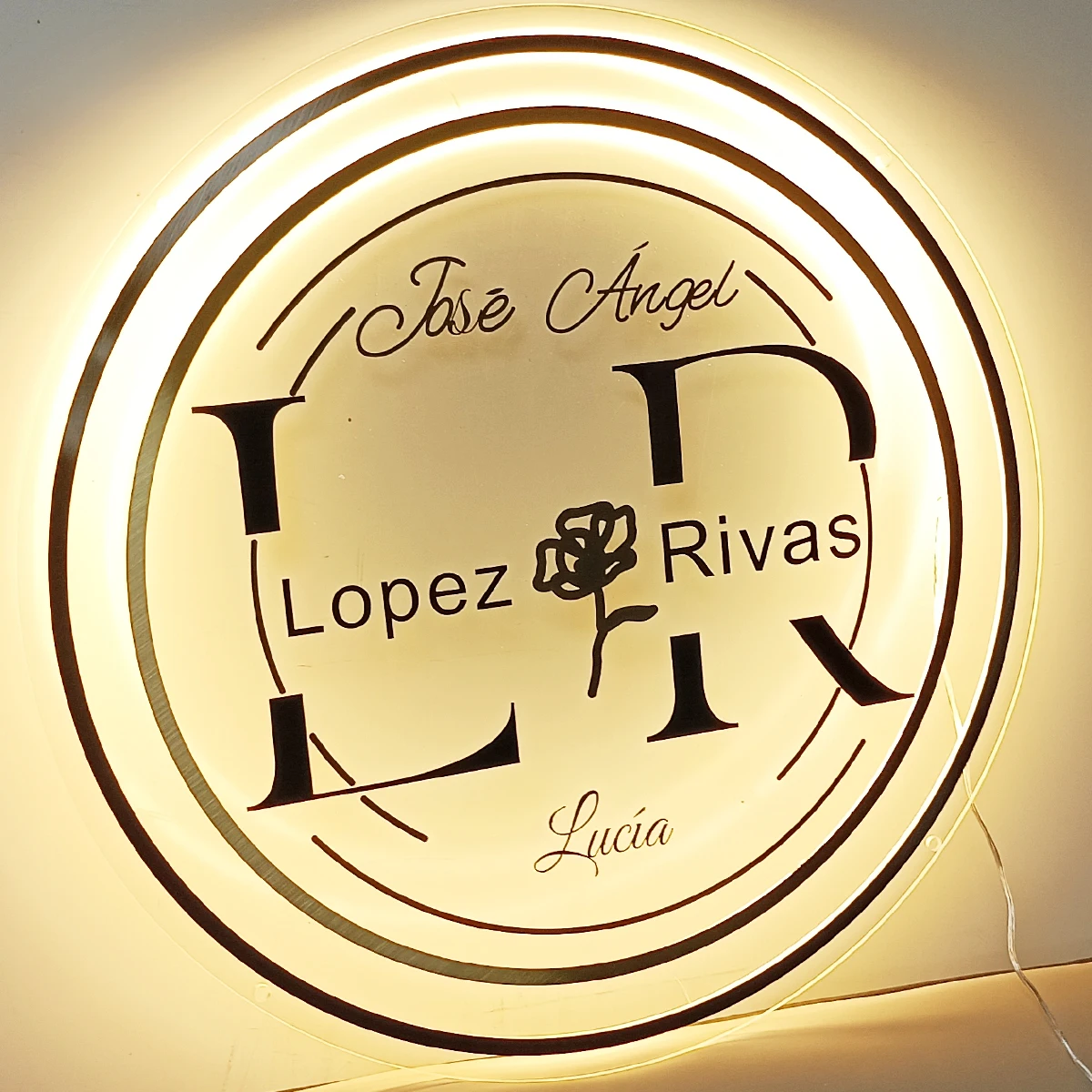 Custom-neon-sign-stainless-steel-3D-custom-acrylic-golden-romantic-rose ...