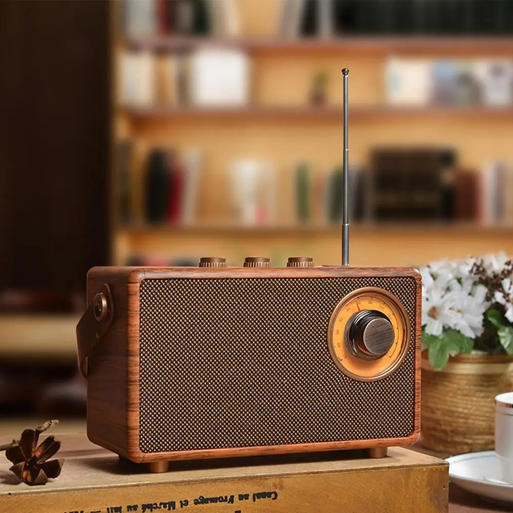 Retro-Wooden-Radio-Small-Mini-Speaker-Portable-Outdoor-Music-Player ...