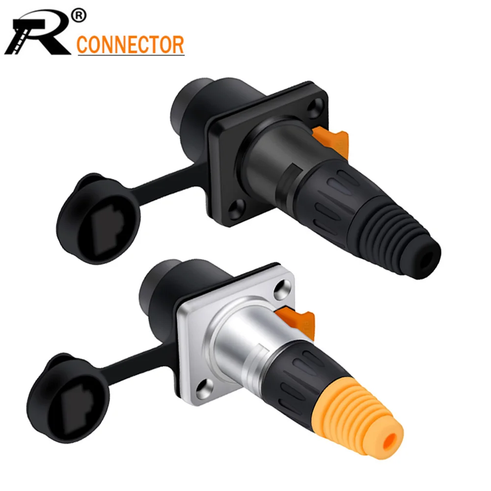 4Sets RJ45 Waterproof Network Connector 8P8C RJ45 Male&Female Chassis ...