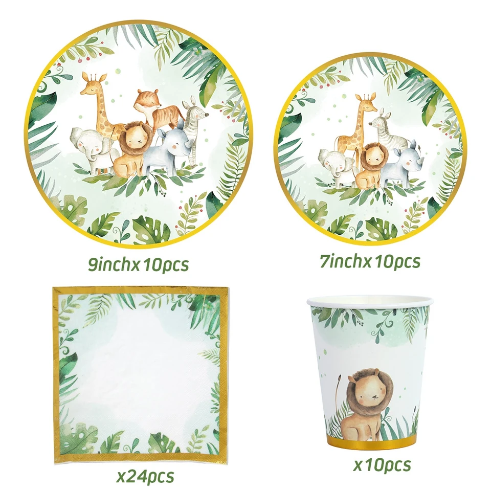 Safari Cups Party Supplies Eaasty 24 Set Jungle Safari Birthday ...