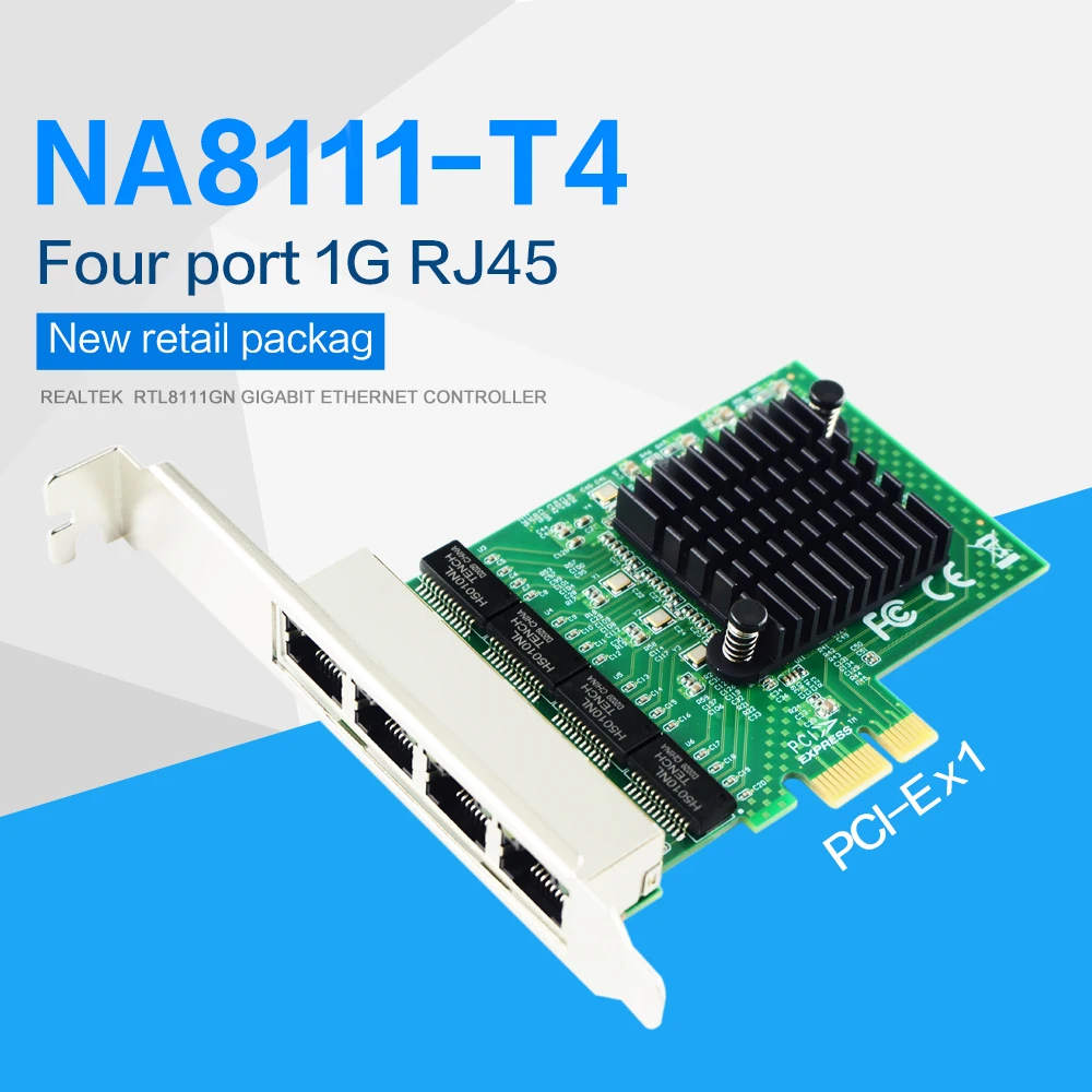 4-Port-Gigabit-Ethernet-10-100-1000M-PCIe-x1-Gigabit-Ethernet-Network ...