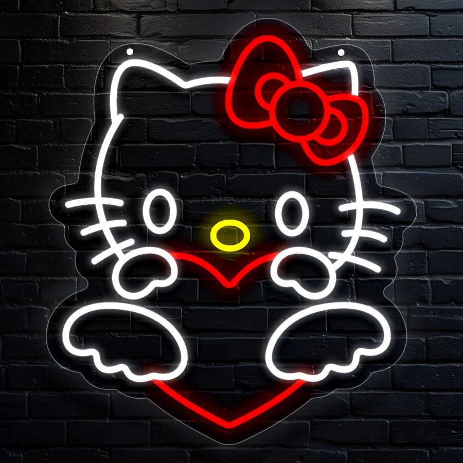 Letrero-de-ne-n-de-Hello-Kitty-para-decoraci-n-de-pared-luz-alimentada ...