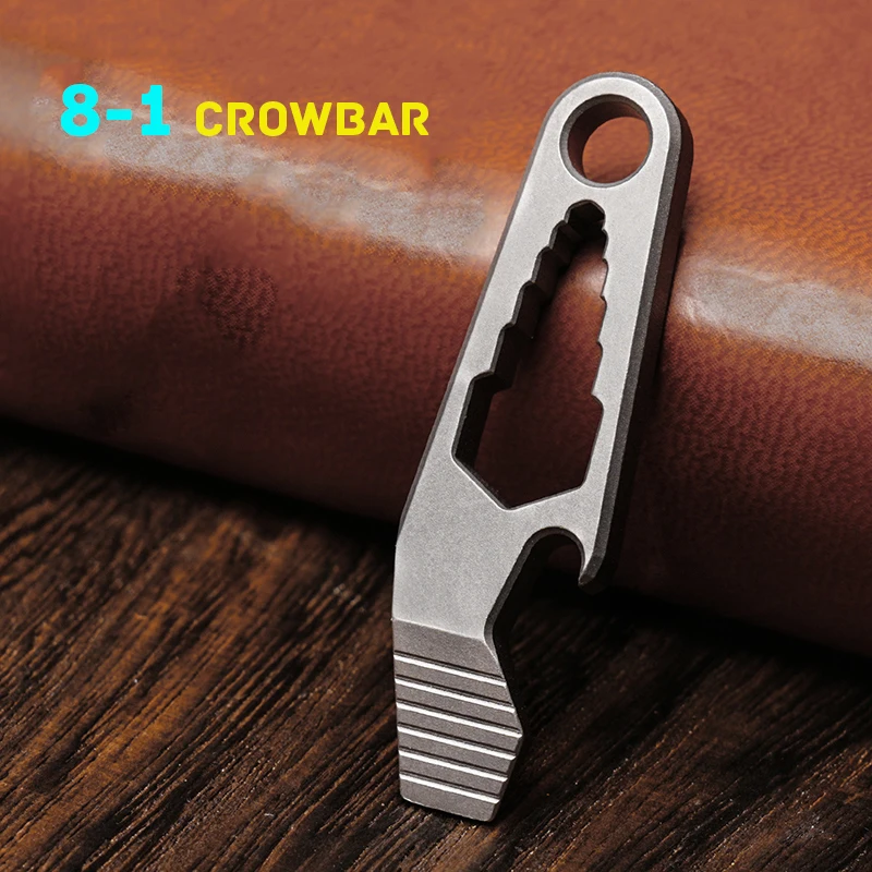 8-1 MINI TC4 Titanium Alloy Crowbar EDC Portable Open Delivery Tool ...