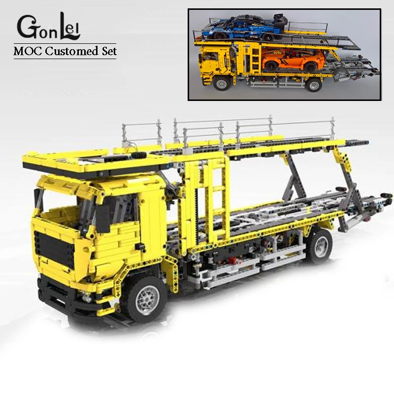 MOC-Customized-Set-Technical-Car-Transporter-MOD-42009-Mobile-Crane-MK ...