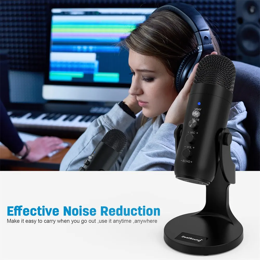 Zealsound Usb Condenser Microphone Studio Recording Mic For Pc Computer ...