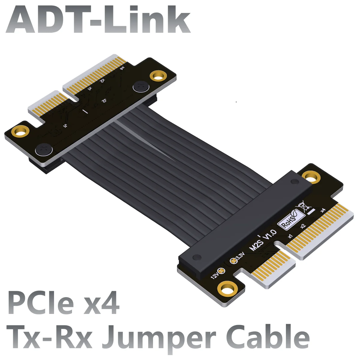 ADT-Link PCIe 4.0 x4 Jumper Cable Gen4 M22 x4 to x4 Male-to-Male TX-TX ...