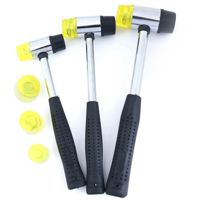 1pcs-25-30mm-Double-Face-Soft-Touch-Hammer-Black-Plastic-Coated-Grip ...