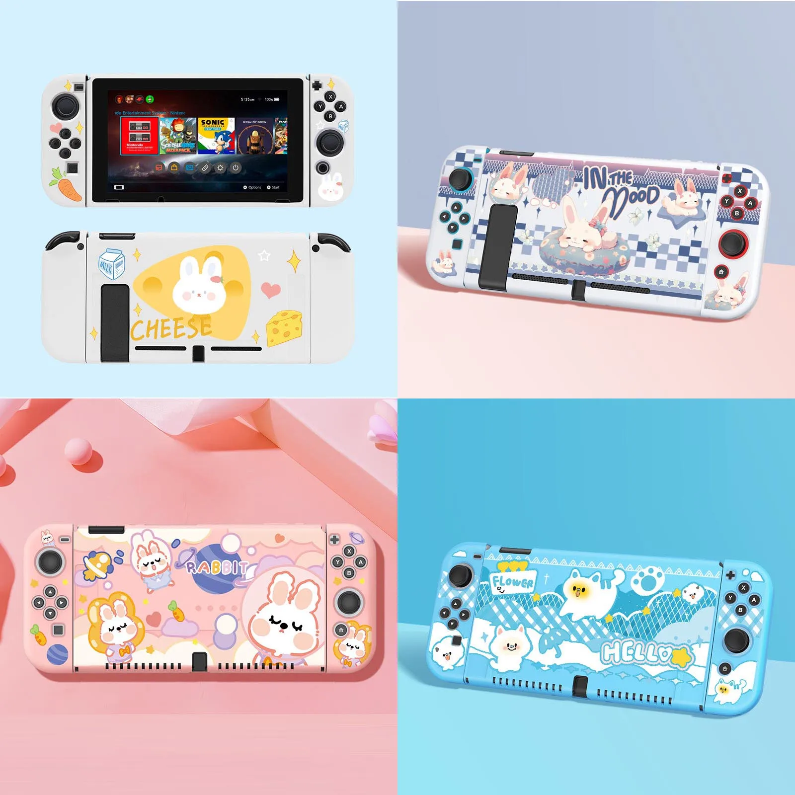 Rabbit-TPU-Soft-Protective-Case-Skin-For-Nintendo-Switch-Oled-NS-Joy ...