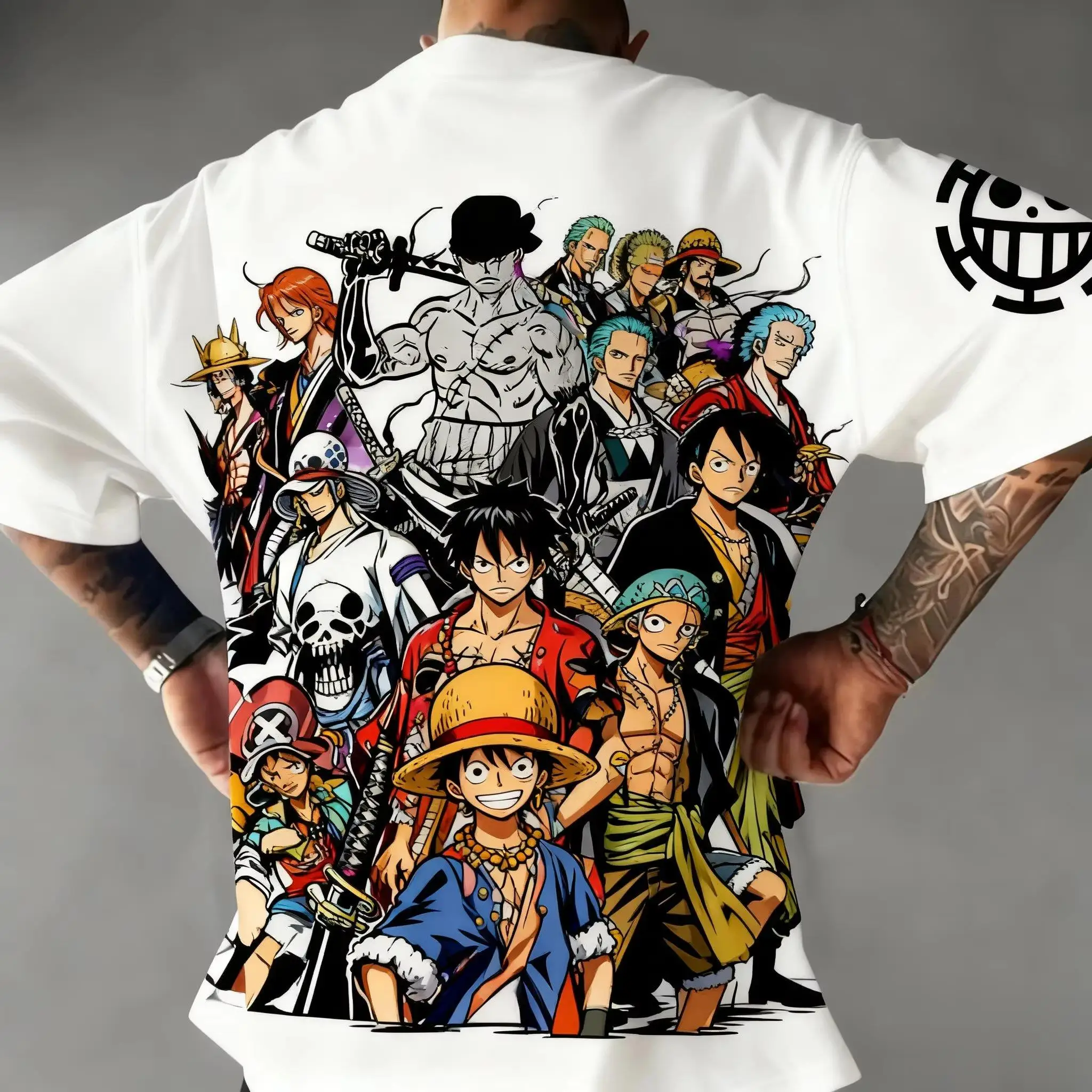 One Piece Anime T Shirt Men Women Cotton Short Sleeve Crew Neck Luffy ...