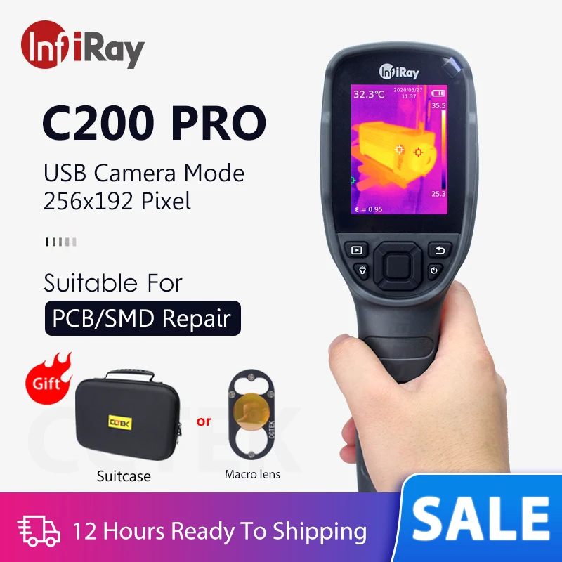 Infiray C200 Pro Infrared Thermal Imager Camera 256x192 Heat Image Thermographic Professional ...