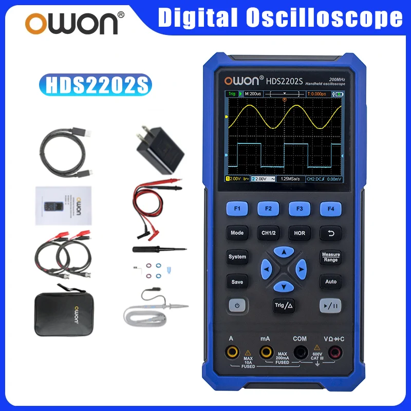 OWON-HDS2202S-HDS2202-Handheld-Digital-Oscilloscope-Multimeter-Waveform ...